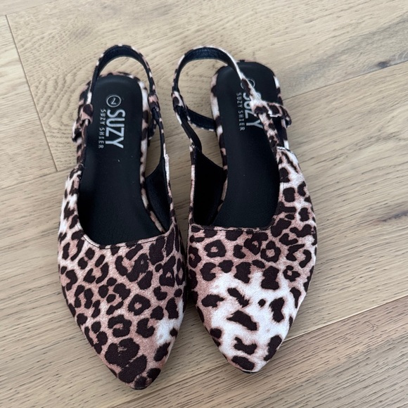 Suzy Shier | Shoes | Suzy Shier Leopard Print Slingback Flats | Poshmark